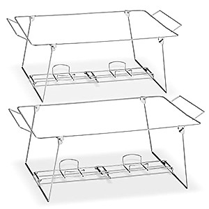 Foldable Chafing Wire Rack Buffet Stand - 6 Pack Full Size Racks For Dish Serving Trays Food Warmer catering supplies for Parties, Occasions, or Events