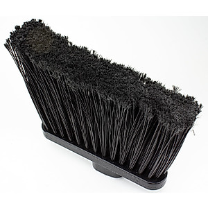 SPARTA Plastic Broom Head, Angled, Flagged for Small Debris Indoor, Outdoor, Home, Restaurant, Lobby, Office, 12 Inches, Black