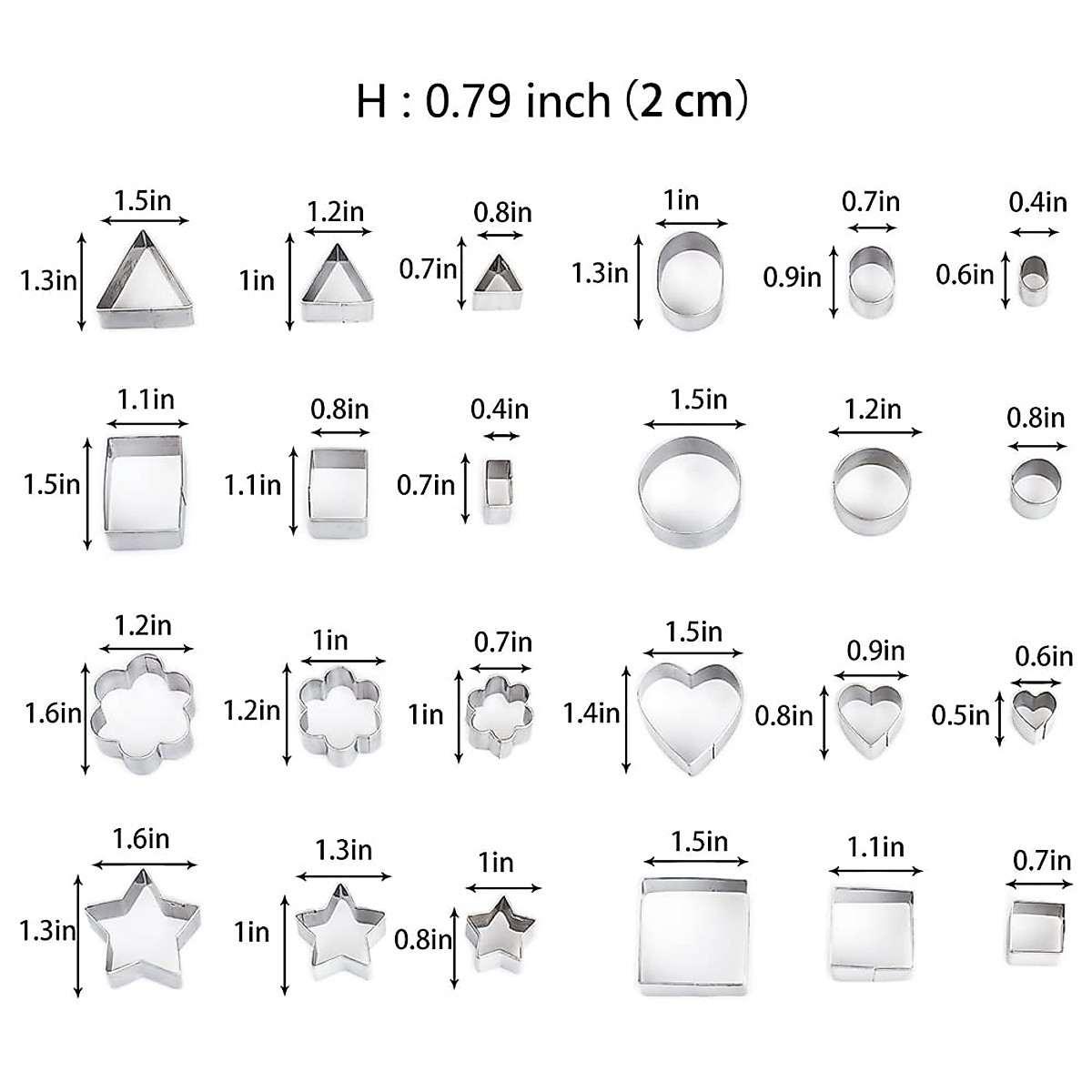 32Pcs Stainless Steel Cookie Cutter Set - Easter Cookie Cutter Set & Mini Cookie Cutters Set (8Pcs + 24Pcs)