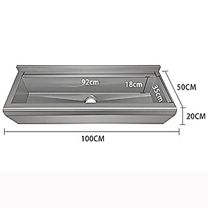 GagalU Wall Mount Utility Sink Commercial Hand Washing Basin, Stainless Steel Prep/Bar Sinks with 2 Faucet, Heavy Duty Large Kitchen Sink Laundry Station Mop Sink, for Restaurant/School/Hospital