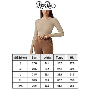 REORIA Women's Fall Fashion Crew Neck Double Lined Long Sleeve One Piece Fitted Tight T Shirts Leotards Bodysuits Tops For Going Ou Red Medium