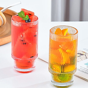 Glass Cups with Silicone Sleeve Bamboo Lid 12 oz Reusable Wide Mouth Mason Jar with Glass Straw for Car Cup Holder,Party or Travel for Smoothie, Iced Coffee, Large Pearl, Juice, Dishwasher Safe