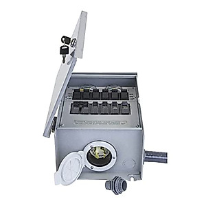 R306A Pro/Tran Outdoor 30-Amp 6-Circuit 2 Manual Transfer Switch with L14-30 Power Inlet