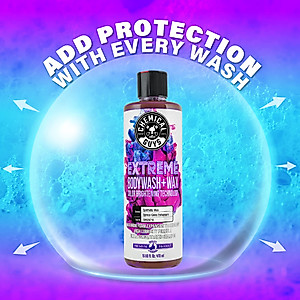 Chemical Guys CWS_207_16 Extreme Bodywash & Wax Foaming Car Wash Soap, 16 fl oz, Grape Scent ACC160 Heavy Duty Ultra Clear Detailing Bucket