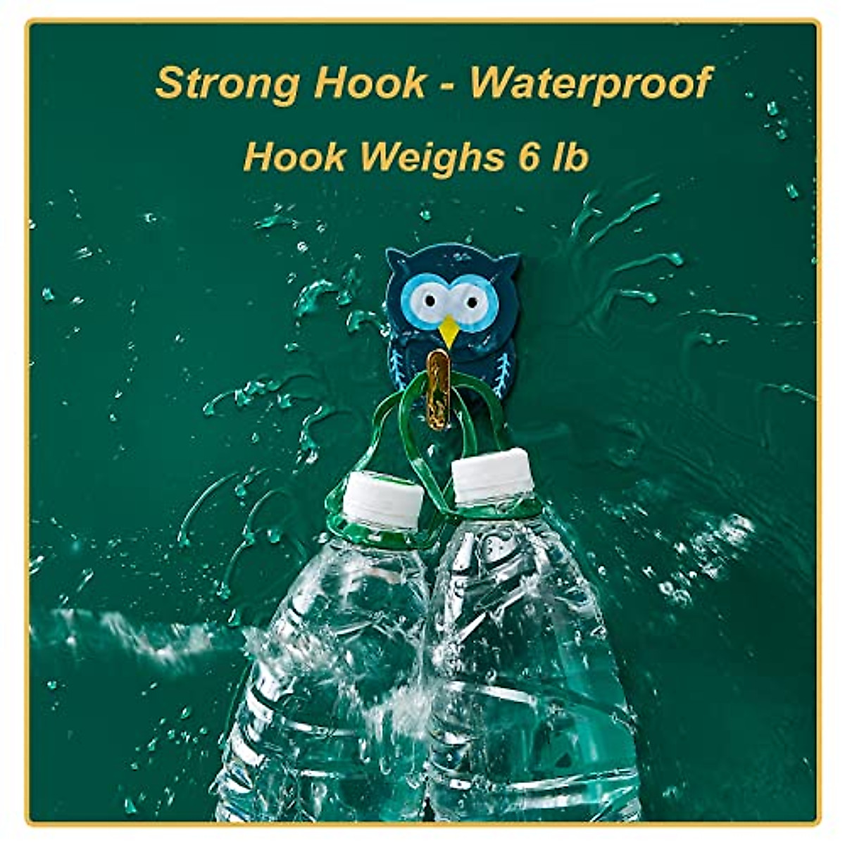 ESPETIO Hooks for Hanging, Wall Hooks for Keys Towels Purses Hats Caps Scarves, Decorative Hook for Bathroom Door Kitchen Shower Room Office Desktop Organizer - 4PCS(Grey Blue)