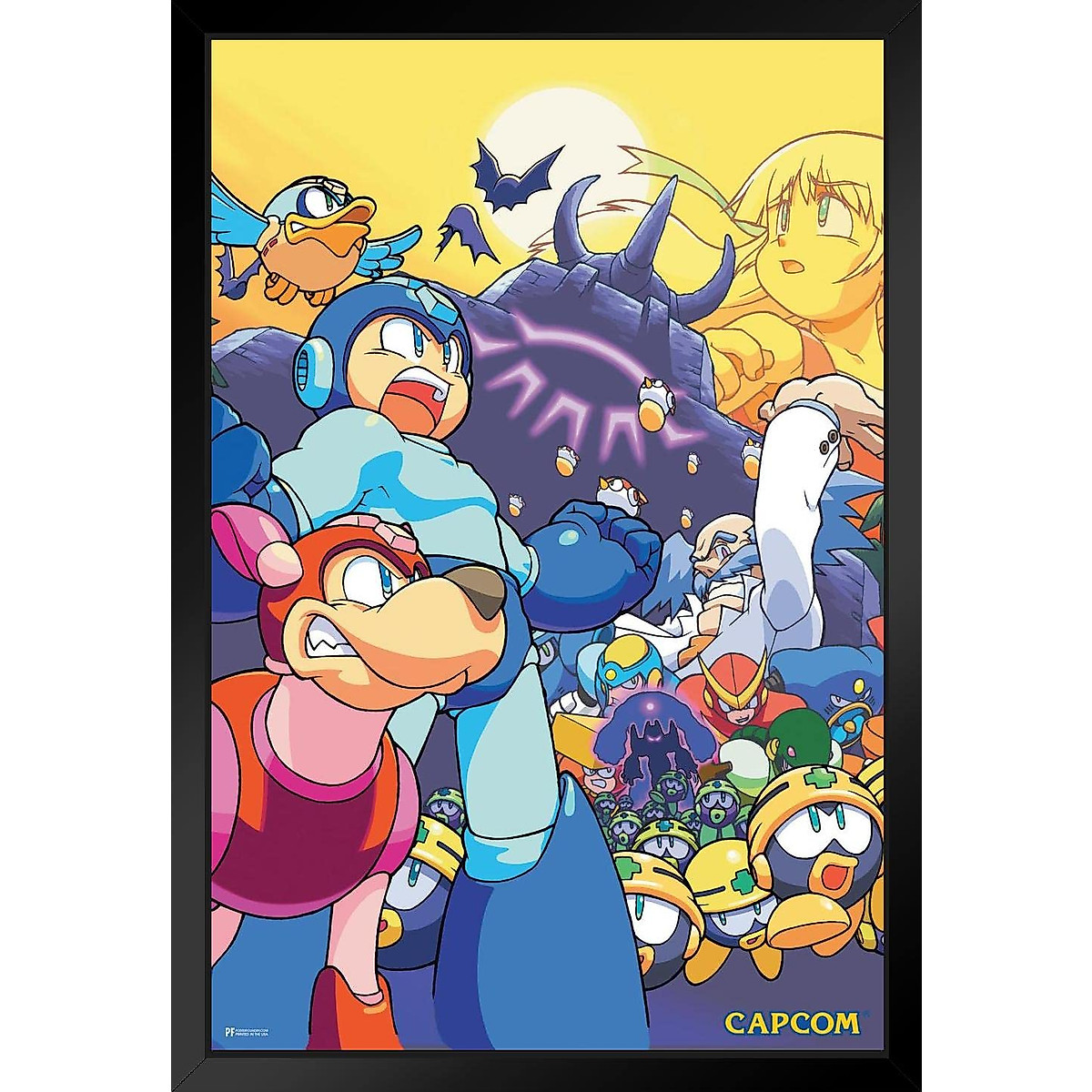Poster Foundry Mega Man Video Game Video Gamer Classic Retro Vintage 90s Gaming Megaman Capcom Legacy Collection Megaman 11 Mega Man X Dr Wily Stand or Hang Wood Frame Display 9x13