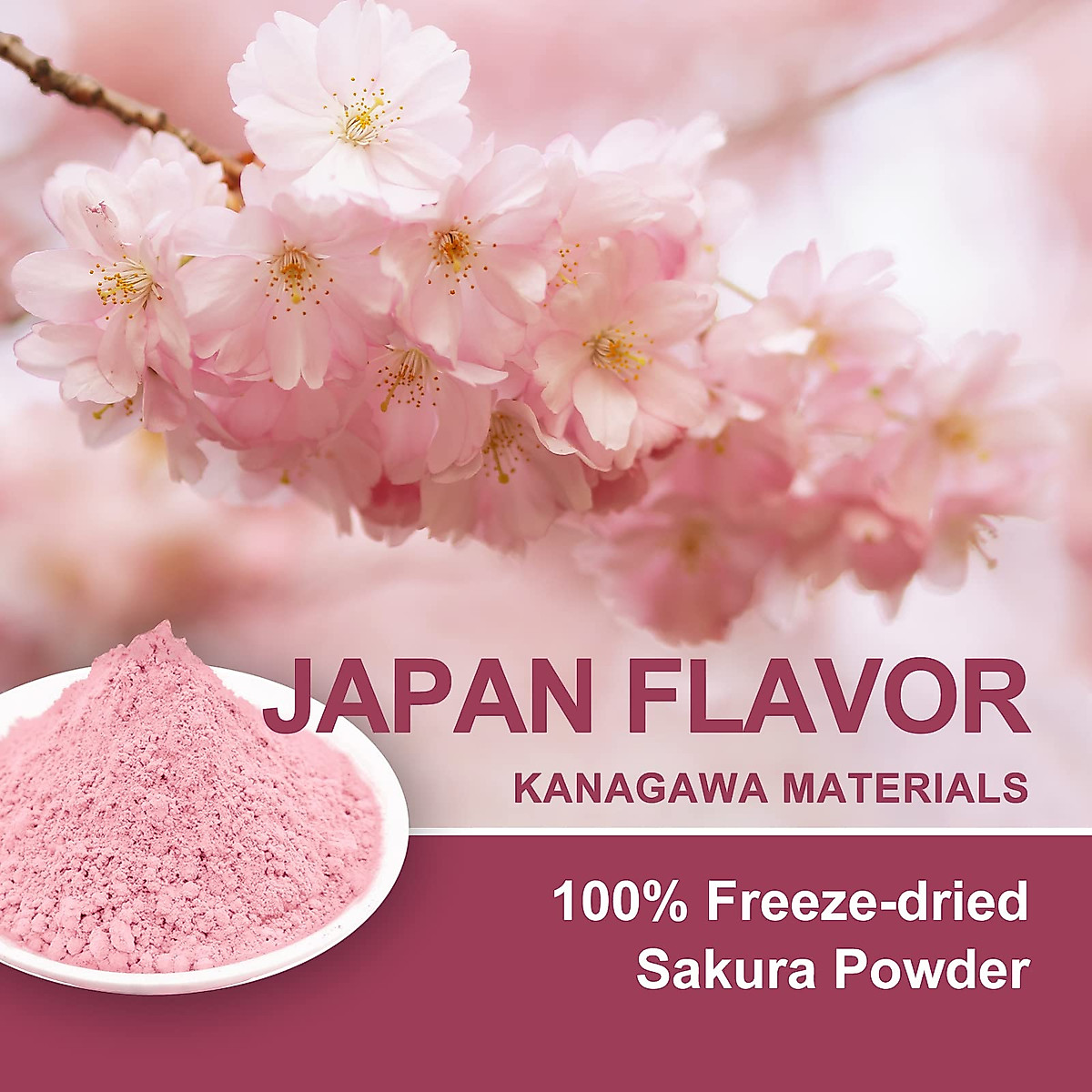 GRELIM Sakura Powder Premium Original Cherry Blossom Powder for Baking,Made in Kanagawa Perfect for Springtime Beverage, 4.23 Oz