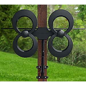 Antennas Direct ClearStream 4MAX Indoor Outdoor TV Antenna, UHF VHF, Multi-Directional, 70+ Mile Range, 4K 8K UHD, NEXTGEN TV – w/ 20-inch Mast (Black)