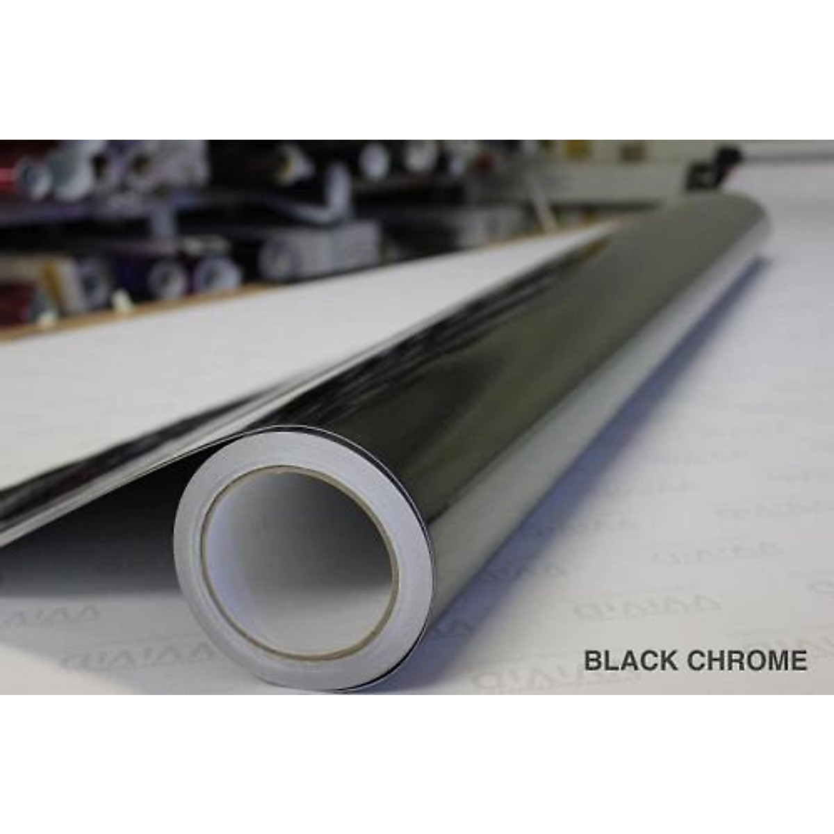 VViViD Standard Gloss Chrome Black Vinyl Wrap Adhesive Film Roll (1.5ft x 5ft)