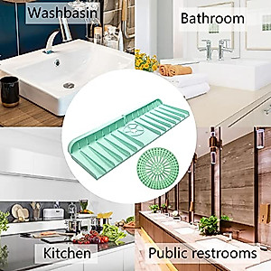 Wakdiz Silicone Sink Faucet Handle Drip Catcher Tray - Sink Splash Drain Drying Pad - Kitchen Faucet Sink Splash Guard - Faucet Mat for Kitchen Sink,Suitable for Kitchen, Bathroom, RV (Grey)