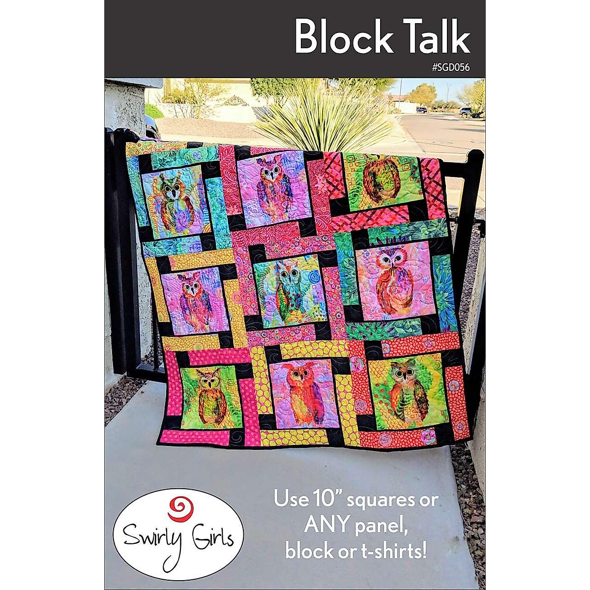 Swirly Girls Design Block Talk Pattern 10 Inches