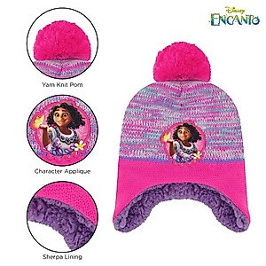 Disney Girls Toddler Winter Hat and Mittens Set Ages 2-4 Or Encanto Hat and Kids Gloves Set for Ages 4-7