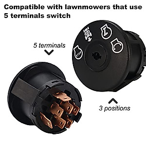 PLQQCY Lawn Mowers Ignition Switch 4 Position with Key for Craftsman, Husqvarna, AYP, Sears, Poulan Pro Riding Lawn Mower Tractor 193350 532193350,6900-49P1,33457,21546319,448017800,725-07527,705064