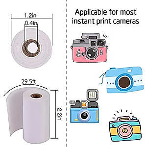 9 Rolls Kids Instant Camera Refill Print Paper- Photo Printer Thermal Paper Rolls Instant Print Camera Refill Paper for Kid's Instant Camera Favors Supplies