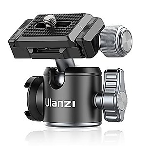 ULANZI Tripod Ball Heads for 1/4" Tripod, U-80L Camera BallHead Metal Mini Ball Head 360 Degree Rotating Panoramic Arca Quick Release Plate & Cold Shoe, for DSLR Camera Camcorder Tripod Monopod Slider
