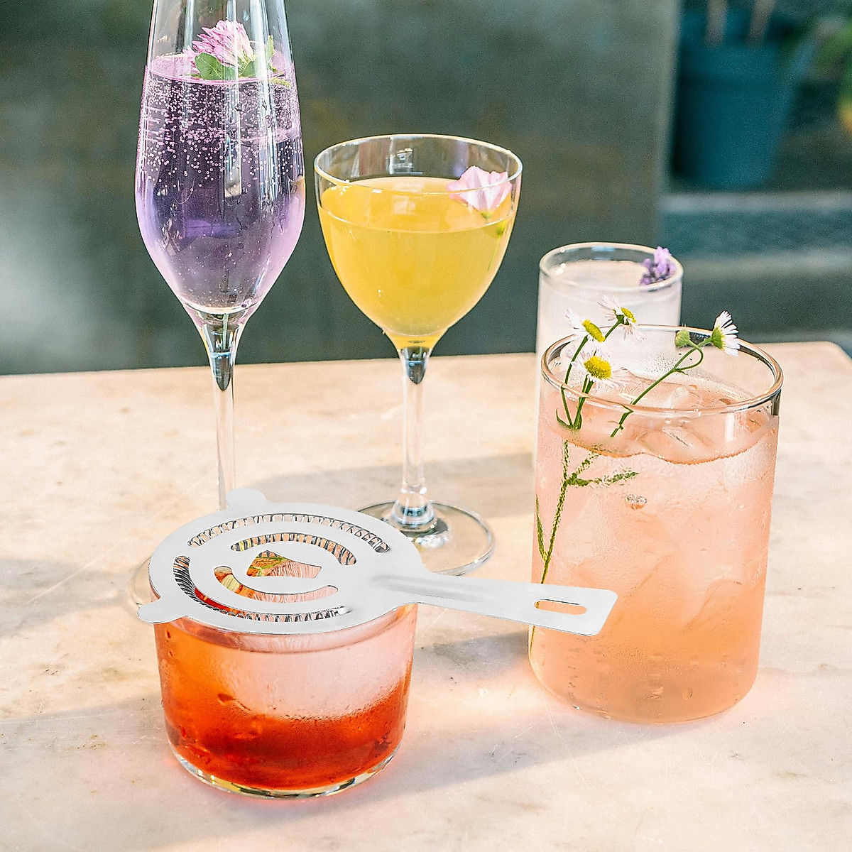 Tifanso Cocktail Strainer Bar Tools -2PCS Bar Strainer with High Density Spring, Stainless Steel Drink Sieve Strainer, Filtering Cocktail Bar Accessories for Home Bar and Professional Bartenders