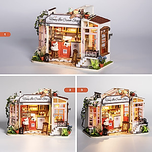 Rolife DIY Miniature Dollhouse Kit for Adults to Build Tiny House Model Gift for Family and Friends (Ice Cream Store)