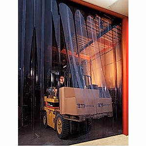 Strivide - Strip Door Curtain Kit - 42 in.(3 ft 6 in) Width X 84 in.(7 ft) Height - Clear Smooth 8" Wide x .08 in. Thick PVC Strip 50% Overlap - Complete Plastic Strip Door Kit - Universal Hanger