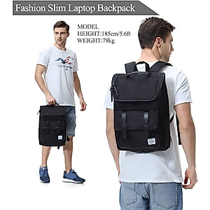 VASCHY Backpack for men, Vintage Water Resistant Daypack Rucksack College School Backpack with Padded 15.6 inch Laptop Compartment