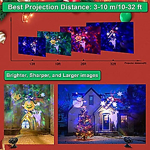 Christmas Dual Projector Lights Outdoor, Built in Vivid 24 HD Effects (3D Ocean Wave + Patterns) with IP65 Waterproof, RF Remote Control, Timer for Halloween Christmas Party Home Indoor Decorations