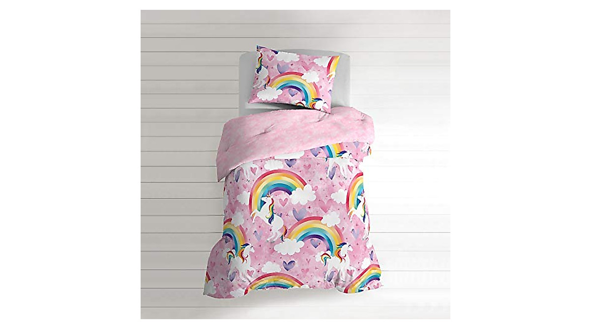 Unicorn Rainbow Comforter Set - Dream Factory Twin Bedding