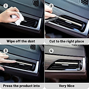 10Pcs Bling Car Vent Outlet Trim,Bling Rhinestone Car Air Conditioner Vent Decoration Strip,Bling Car Interior Moulding Trim Decor Bling Car Accessories （White）