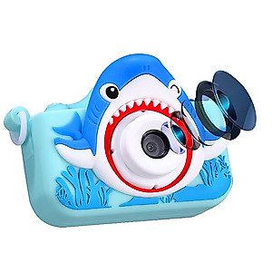 Kids Camera Toddler Camera Shark for Boys and Girls with 48 MP Photos 1080P HD Video Recorder Selfie Camera Time-Lapse IPS 2 inch Digital Camera for Kids Age 3-12 Christmas Birthday Gifts Toy Gift