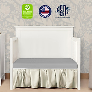 Dream On Me Snuggles Extra Firm Fiber Portable and Mini Crib Mattress in Grey, Greenguard Gold Certified, Soft Breathable Mesh Cover, Lightweight Baby Mattresses for Cribs