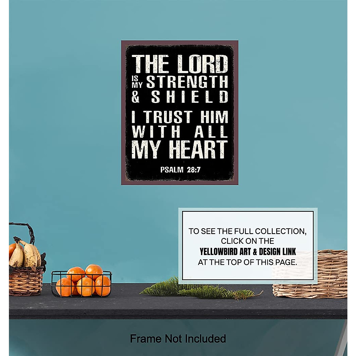 Religious Christian Gifts for Men - Catholic Decor Wall Art - Man Cave, Home Office, Boys Bedroom - Holy Scripture Bible Verses - Inspirational Positive Spiritual Quotes - Motivational God Sayings