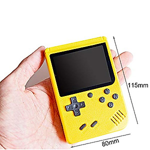 Handheld Game Console with 400 Classical FC Games Console 3.0-Inch Colour Screen,Gift Christmas Birthday Presents for Kids, Adults (Games Consoles Yellow) 1