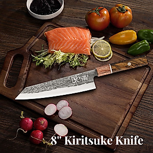 XCHIEF PRO 8'' Japan Kiritsuke Chef Knife - Sharp Kitchen Knife for Meat Cutting, Japanese High-Carbon Steel Cooking Knife, Vegetable Knife, Gift for Mom or Dad, Kitchen Gadgets with Premium Gift Box