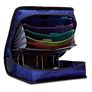 Amazon Basics 3-Ring Binder with Zipper - O-Ring, 3 Inch, Blue