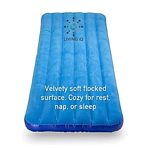 Living iQ Jr Twin-Size Kids Inflatable Air Bed, Blow-Up Mattress with Disney Marvel Spider-Man Theme, Waterproof & Puncture Resistant Vinyl, Lightweight & Portable for Travel, Hotel, Camp & Sleepover