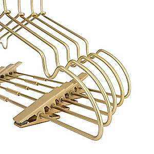 Koobay 12.6" Children Gold Clothes Hangers with Clips,10-Pack ,Coat Clothes Hangers, Standard Suit Hangers, Saving Space