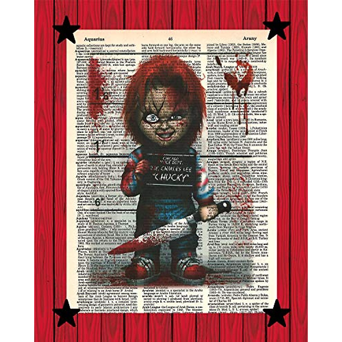 Chucky Child's Play Horror Movie Print Slasher Movie Wall Art Chucky Dictionary Art Print 8x10(UNFRAMED)