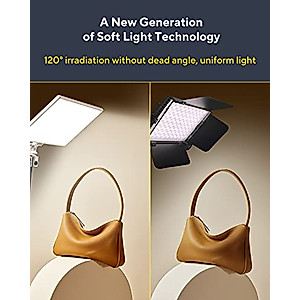 RALENO Led Video Light, Built-in 4000mAh*2 Battery 3200-5600K CRI95+ 0-100% Brightness Adjustment on Camera Light, for Vlog Lighting Video Conference YouTube Studio Photography