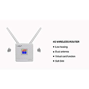 KuWFi 4G LTE Modem Router with SIM Card Slot, Cat4 Wireless WiFi Routers with Dual External Antennas Work with T-Mobile/AT&T for Home/Office