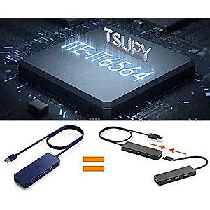 USB 3.0 HUB 7 USB Port,TSUPY USB HUB with 3.3FT Extended Cable 5Gbps USB 3.0 Data HUB 8 in 1 USB Splitter Powered Charging HUB Multiport USB Extension for Mac Pro/Mini, XPS, Surface Pro,PS5,Laptop