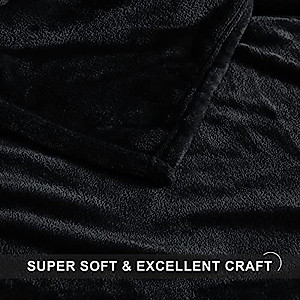 StangH Fleece Bed Blanket Queen Size - Flannel Super Soft Throw Blanket for Babies, Cozy Microfiber Plush Fuzzy Blankets for Couch Sofa Decoration, (Queen Size 90 x 90, Black)