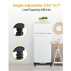 Adjustable Mini Fridge Stand, Mini Fridge Organizer Accessories Universal Stand, Mini Fridge Cabinet, Mini Fridge Stand with Storage, for Dryer, Washing Machine, Refrigerator Furniture Sliders