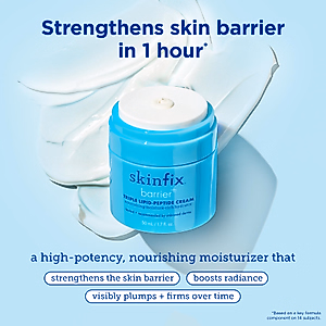 Skinfix Barrier+ Triple Lipid-Peptide Cream: Enriched with Lipids, Peptides, Hyaluronic Acid, and Shea Butter for Brightening, Firming, and Plumping, 3 oz