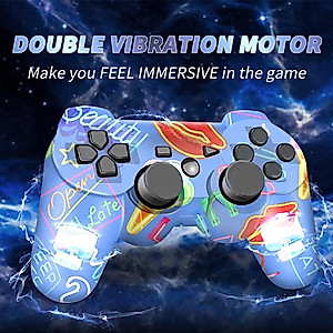 CFORWARD Controller, Wireless Controller, Game Controller Compatible for play3 Remote with Charger and Thumb Gripss