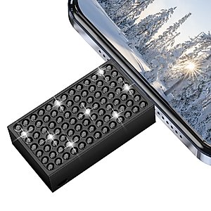 128GB Photo Stick USB Flash Drive for Phone, 4 in 1 Memory Stick Photos USB 3.0 Thumb Drive External Storage Compatible with Smartphone iOS Android Mac PC Smartphone Type C (Black-Black)