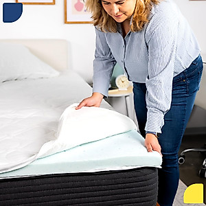 Memory Foam Mattress Topper - Full Mattress Pad with 2 Inch Cooling Gel Insert & Washable Ventilated Cover - Mattress Topper for Full Size Bed by Sleep Is The Foundation