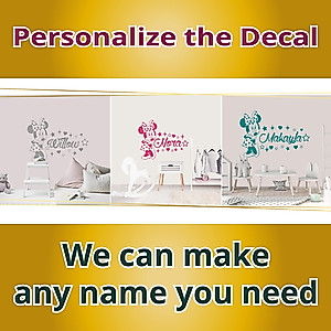 Name Wall Decal Minnie Vinyl Decals Sticker Custom Decals Personalized Baby Girl Name Decor Bedroom Nursery Baby Room Decor ZX58