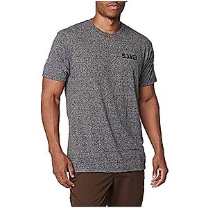5.11 Tactical Men's Triblend Legacy Shirt, Short Sleeves, Premium Ink Graphics, Charcoal Heather, S, Style 41230ABL