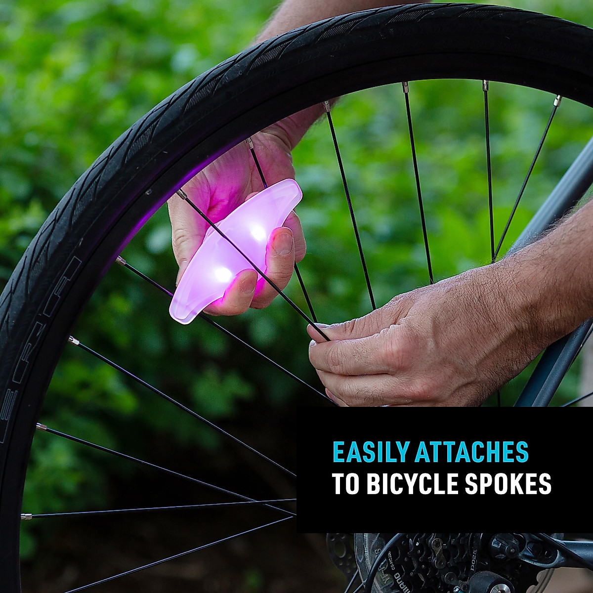 Nite Ize SpokeLit Wheel Light - Bicycle Spoke Light for Visibility and Safety - LED Lights for Bike Wheels - Bicycle Wheel Light - Rechargeable Battery - Disc-O Select