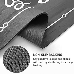 KOZYFLY Laundry Room Rug Runner 20"x60" Non Slip Laundry Rug Kitchen Rugs Washable Laundry Room Mat Waterproof Mudroom Floor Carpet Runner Bathroom Decor Farmhouse Rugs, 2x5, Dark Grey