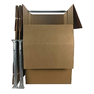 Amazon Basics Wardrobe Clothing Moving Boxes with Bar - 24" x 24" x 40", 3-Pack, Brown