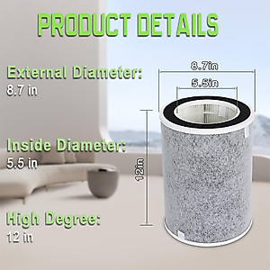 HP201 HP202 Filter Replacement Compatible with Shark HP200 HC502 Air Purifier Max 3-in-1 Filter Parts for HE2FKBAS HE2FKBASMB